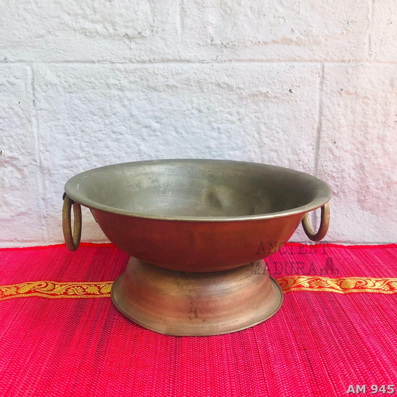 Brass Basin Bowl with Handles - Ancient Madurai
